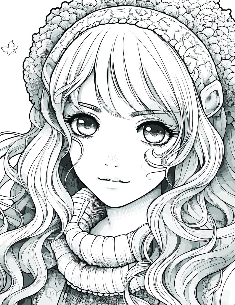 Anime Girls 100 Coloring Pages for Adults and Kids Coloring Pages ...