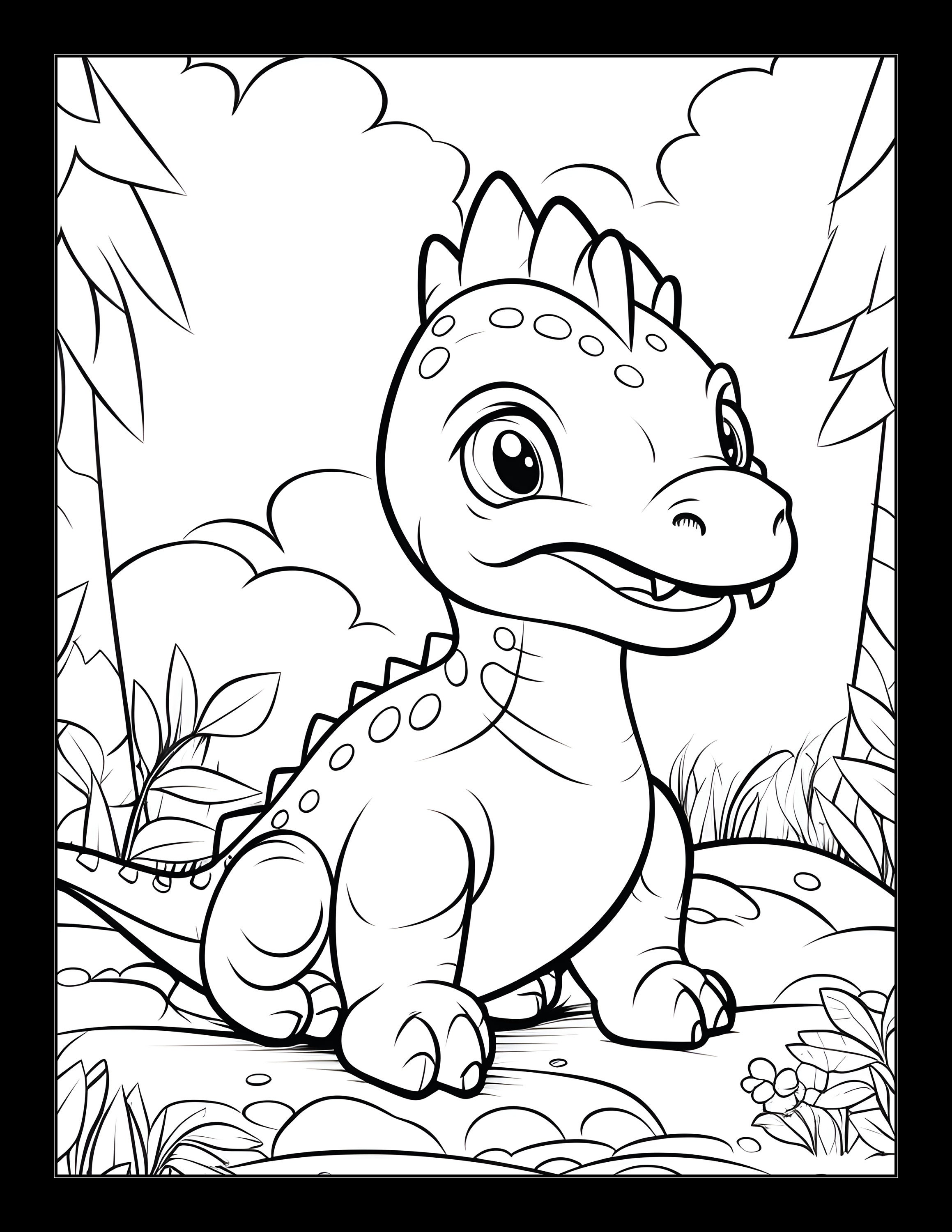 50 Cute Dinosaur Coloring Book Pages - Adult and Kid Coloring Pages ...