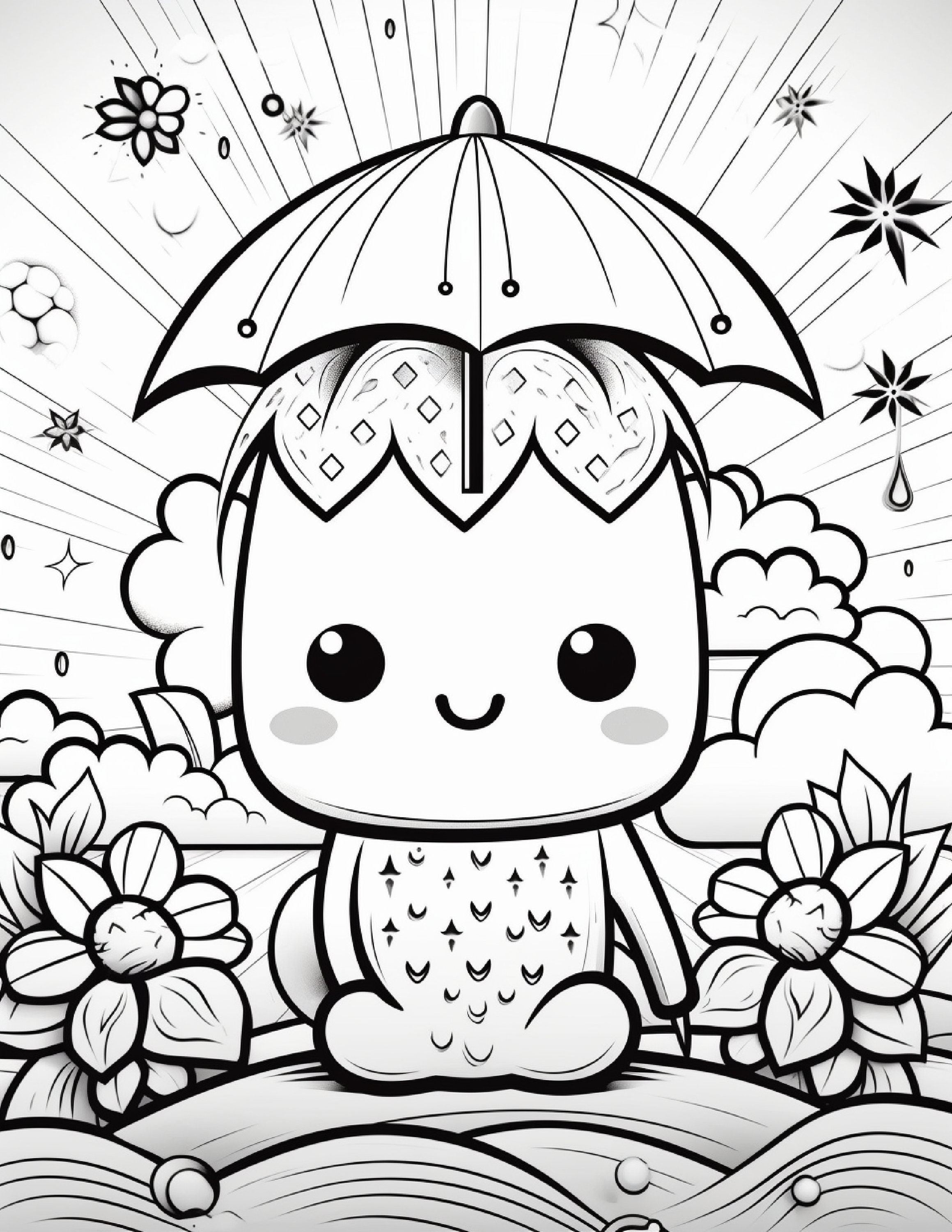 Best Seller 200 Cute Kawaii Summer Coloring Pages for Kids & Adults ...