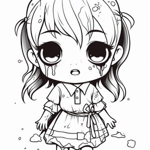 100 Cute Horror Chibi Coloring Pages Printable Digital PDF for Kids ...