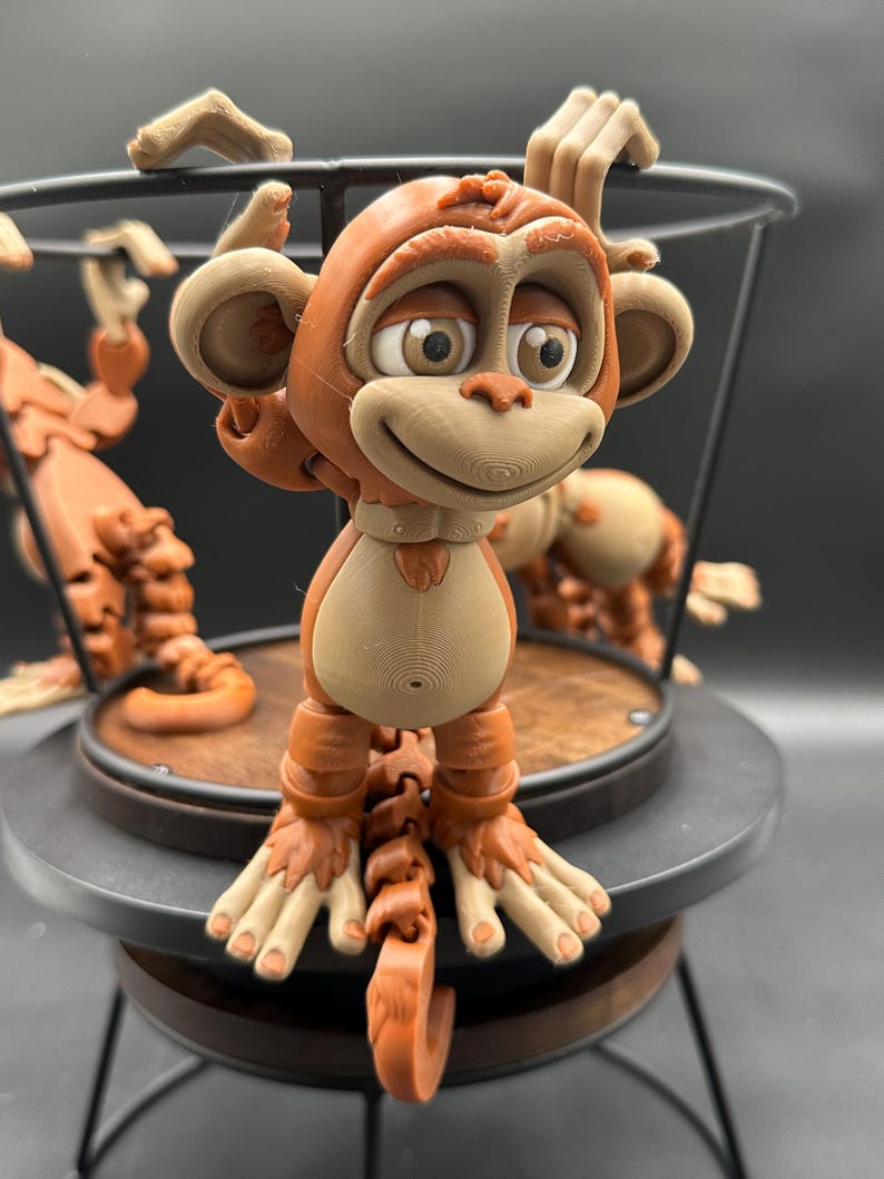Articulated Flexi Animal - Monkey 3D Print: Posable Figurine - Etsy