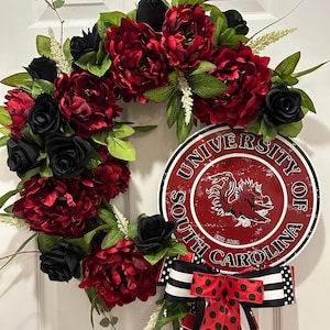 USC Gamecocks– Gamecock Door Sign – Floral Wreath – Southern Football ...