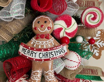 Gingerbread Wreath, Christmas Gingerbread Wreath, Gingerbread Christmas ...