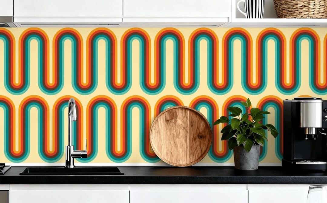 60s Curves Peel & Stick Wall Tiles - Etsy