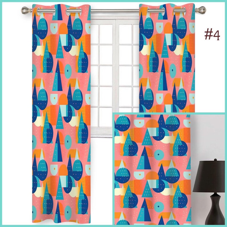 Retro 80's Abstract Curtain Designs,colourful Retro Designs,blockout ...