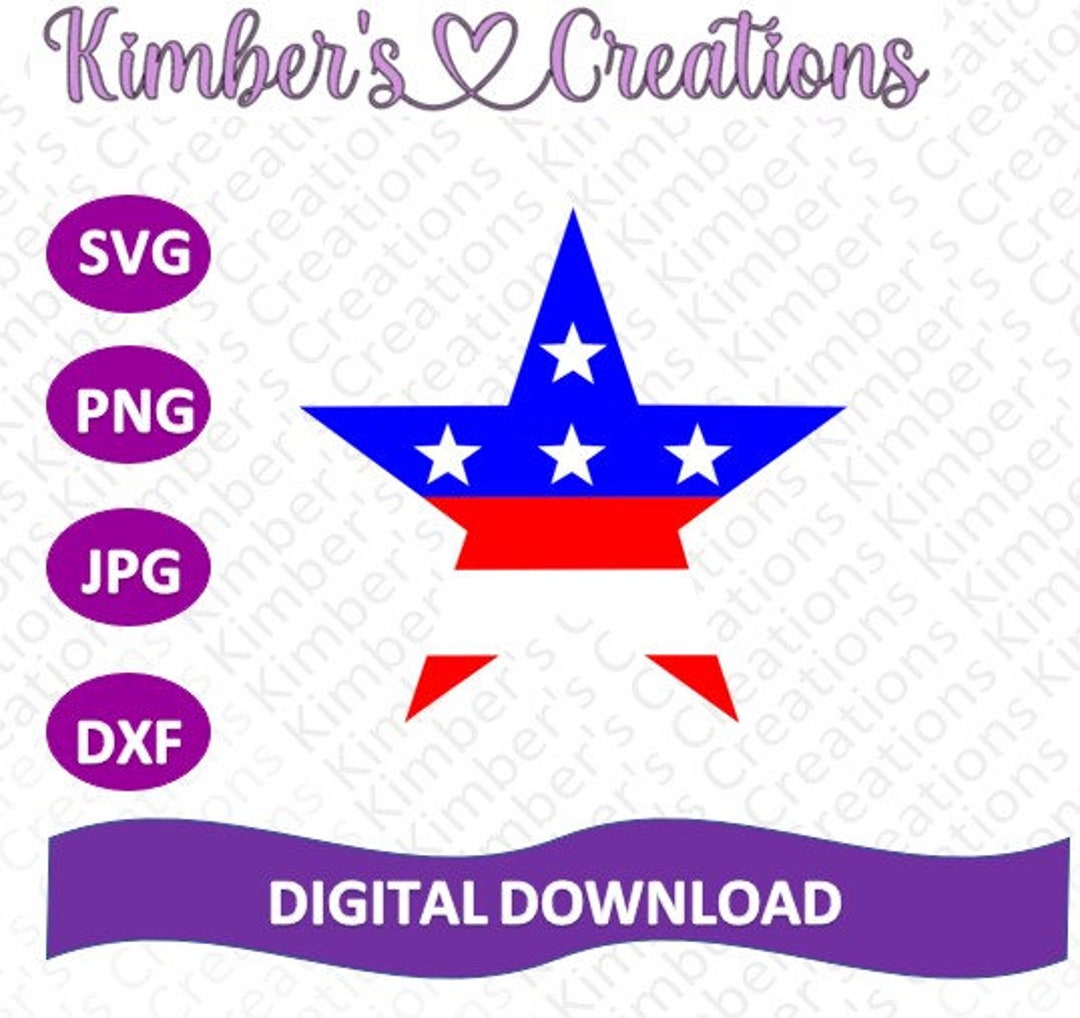 Red White Blue Star 4 Four Stars Stripes Digital Download Svg Jpeg Jpg ...