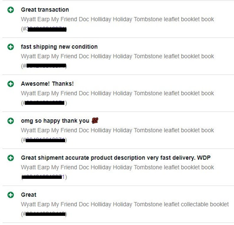 My Friend Doc Holliday Holiday Wyatt Earp Tombstone Booklet | Etsy