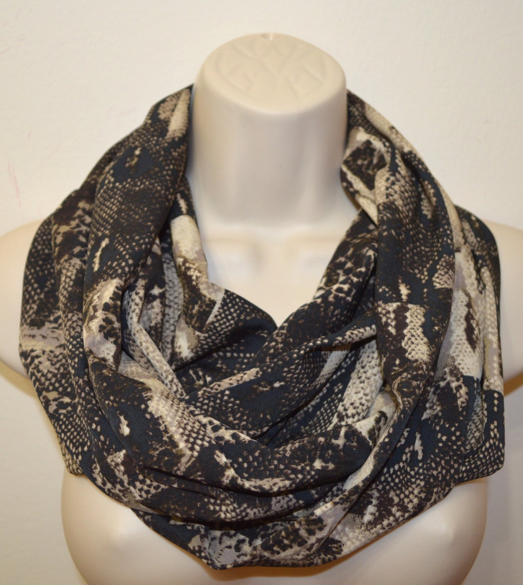 Snake Print Infinity Scarf, Infinity Loop, Women Loop, Women Scarf ...
