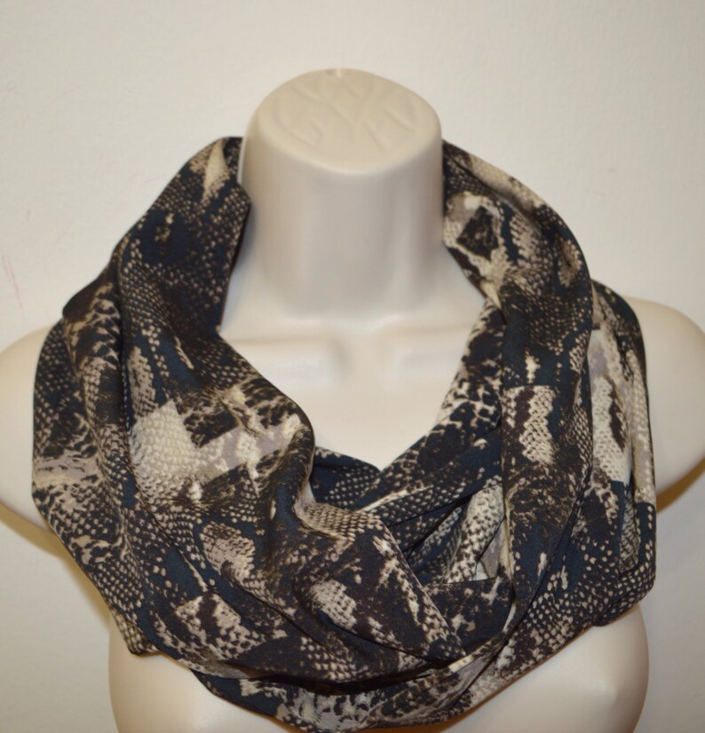 Snake Print Infinity Scarf, Infinity Loop, Women Loop, Women Scarf ...
