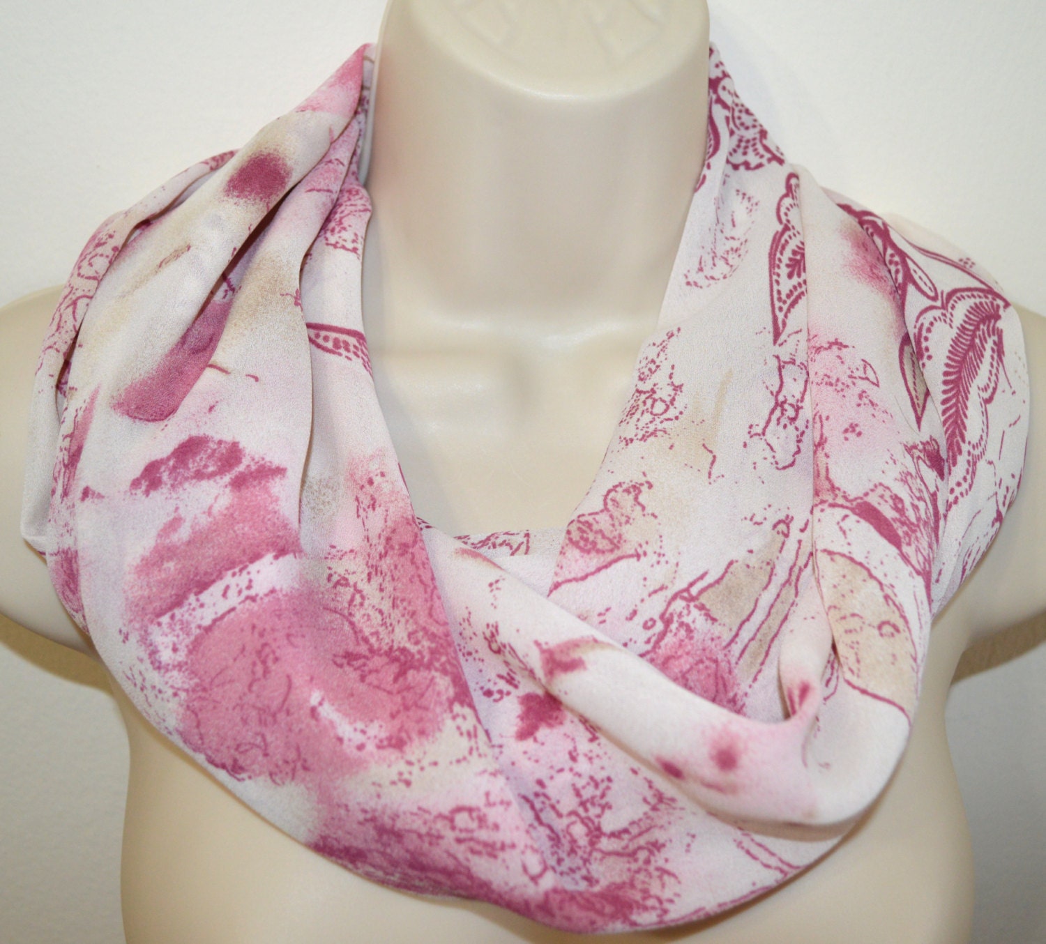 Geometric Print Infinity Satin Scarf Multicolor Infinity - Etsy