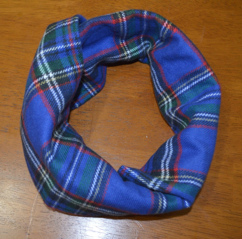 Red Plaid Infinity Scarf for Kids, Flannel Plaid Infinity Scarf ...