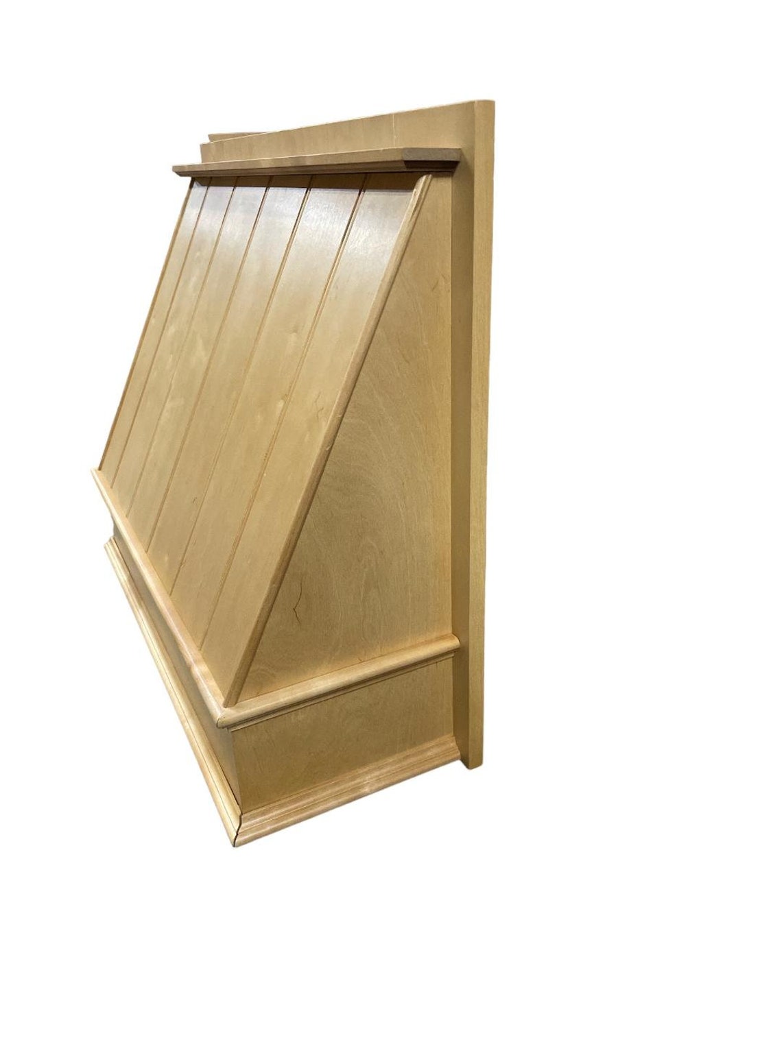 30 Wide Maple Wood Canopy Style Range Hood Finished in Maple Color With ...