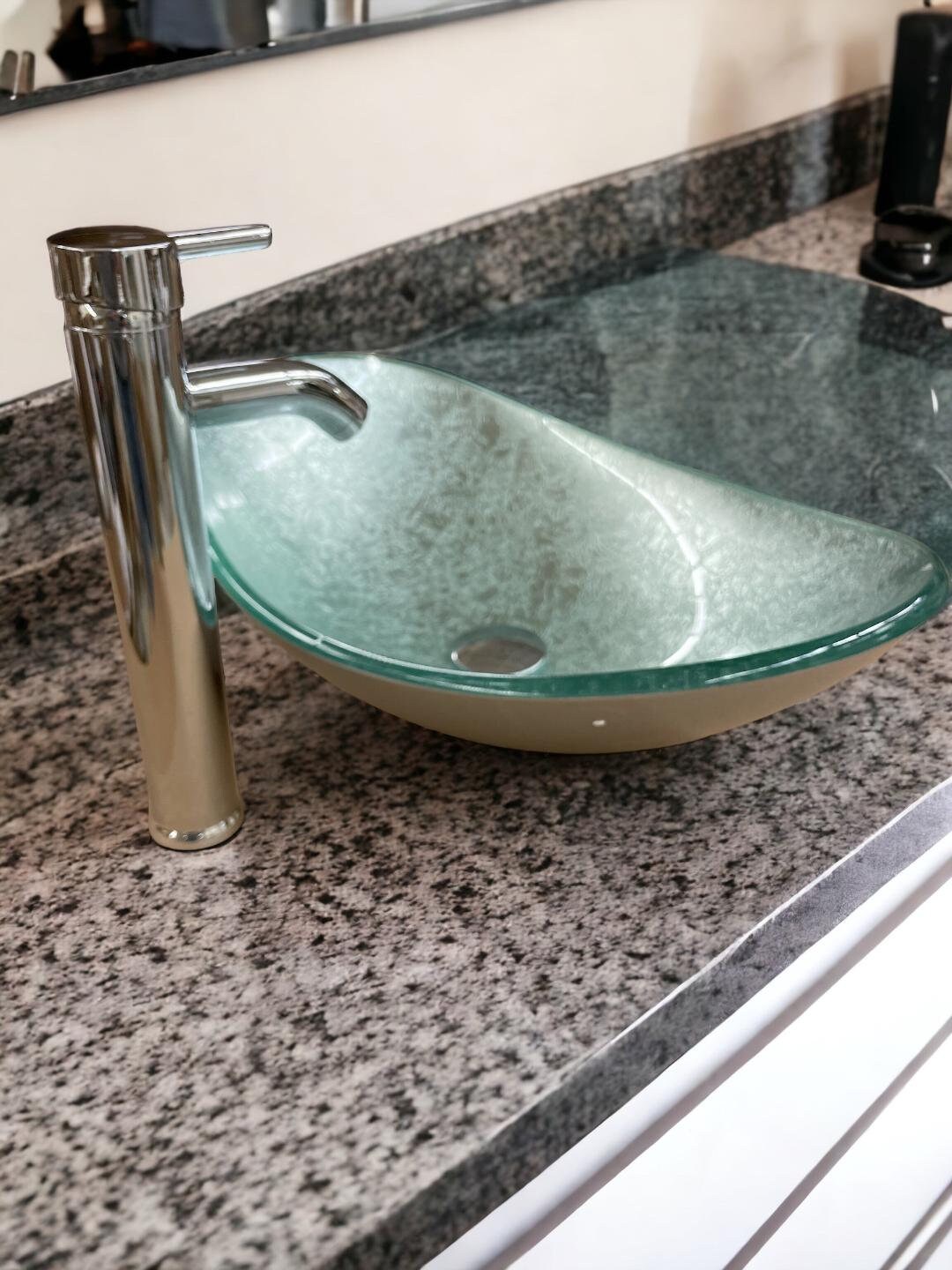 Beautiful Bathroom Countertop Vessel Gray Silver Tempered - Etsy