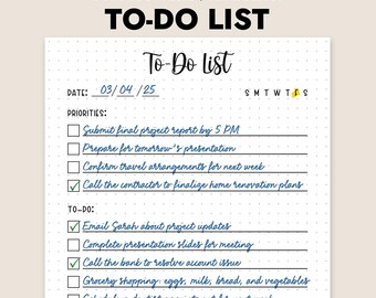Minimal to Do List Printable Journal Simple Tasks List Task Organizer ...