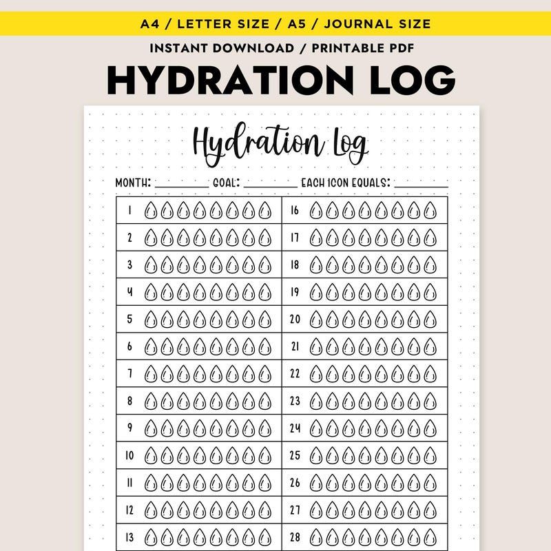 Water Tracker Journal Page - Etsy