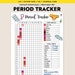 Period Tracker Monthly Printable Planner Journal Page Menstruation Log ...