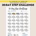 30 Day Step Challenge Tracker Printable Journal Page Planner Exercise ...