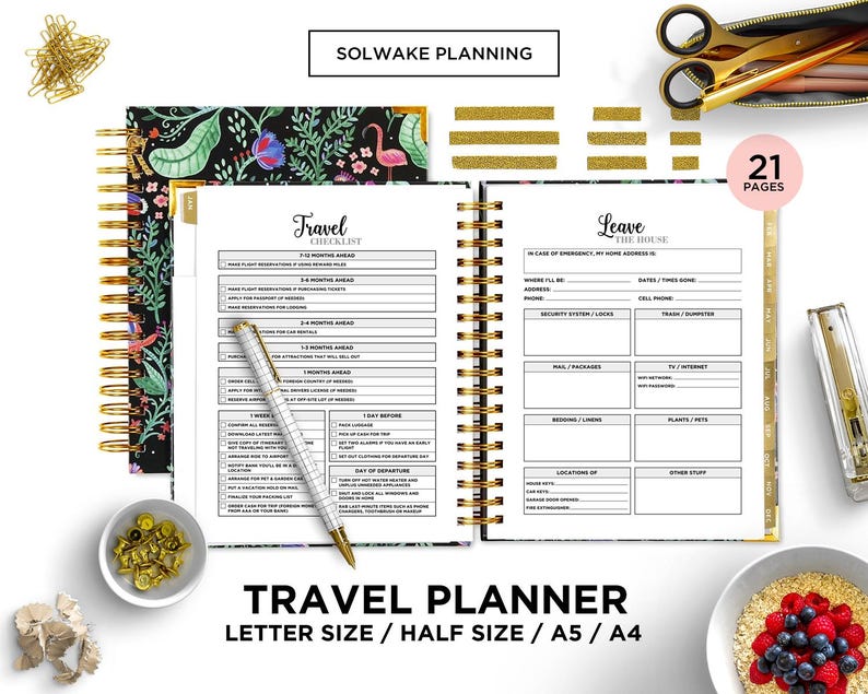 Travel Planner Printable Vacation Planner Kit Trip Planner Holiday ...