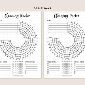 Cleaning Tracker Printable Cleaning Schedule Weekly Monthly Chore Chart ...