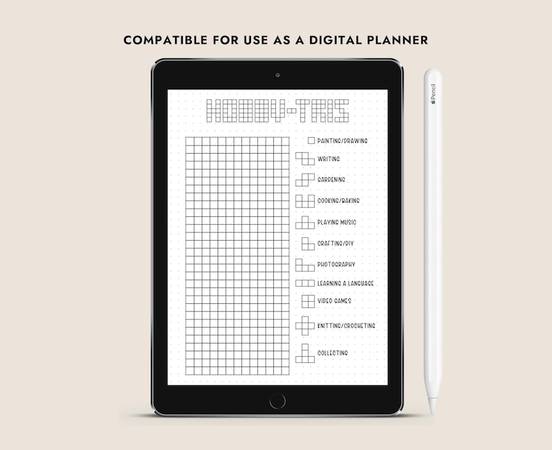 Hobby Tracker Printable Journal Page Wellness Tracker Daily Activity ...