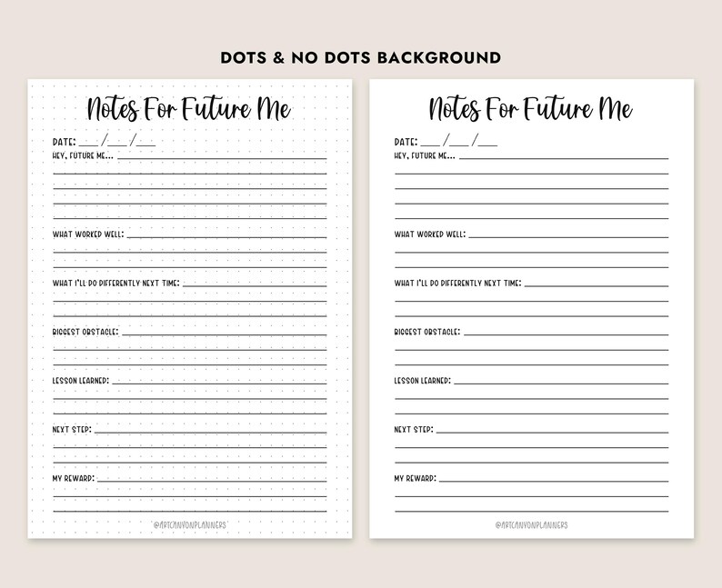 Notes for Future Me Printable Self Reflection Journal Planner Insert A4 ...