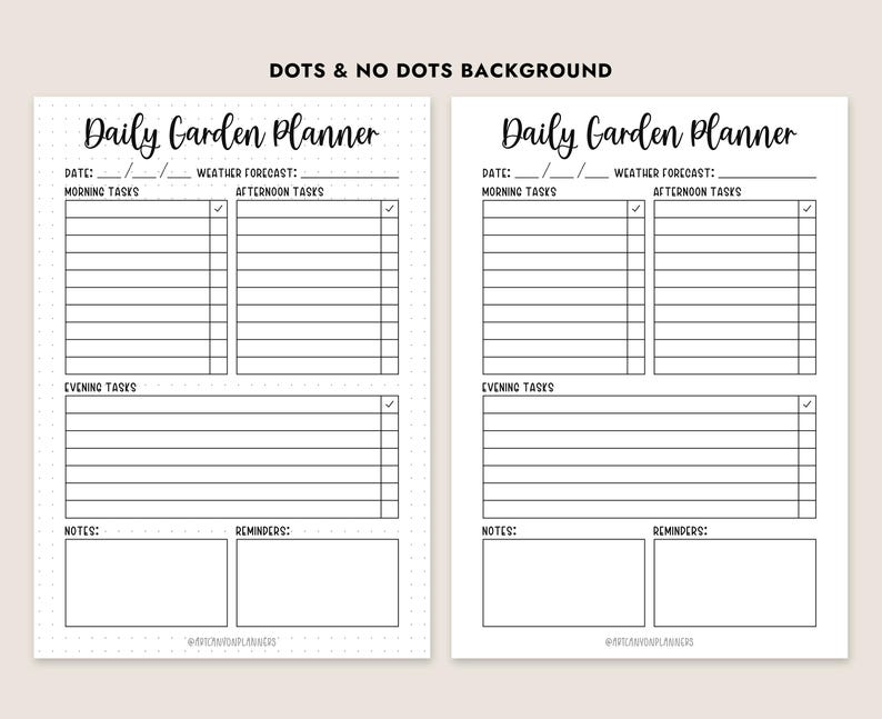 Daily Garden Planner Printable Gardening Checklist to Do List Instant ...