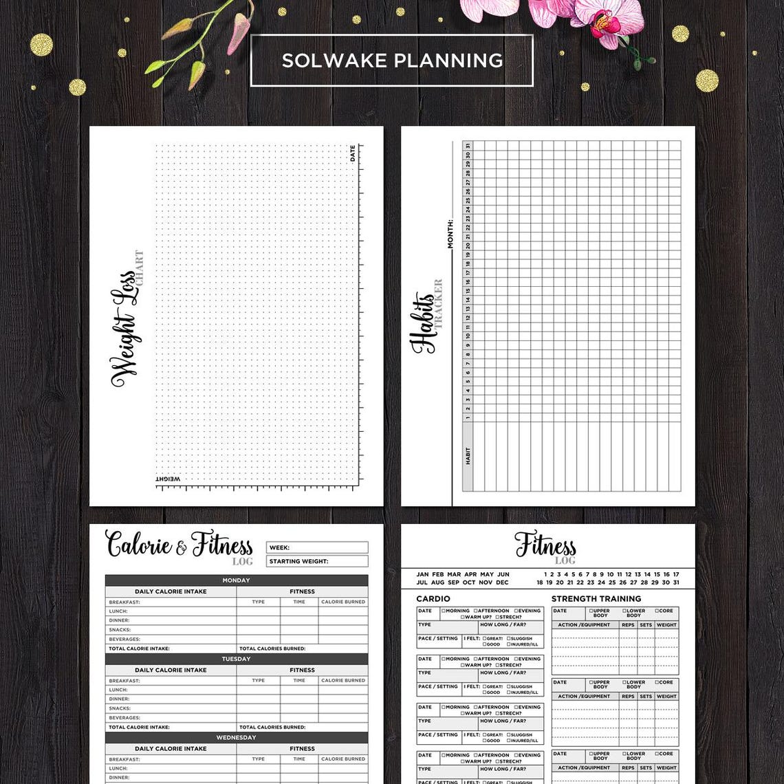 Fitness Planner Printable Health Planner Fitness Journal Printable ...
