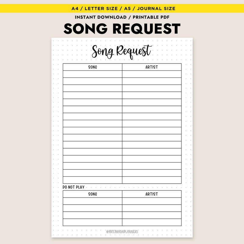 Song Request - Etsy