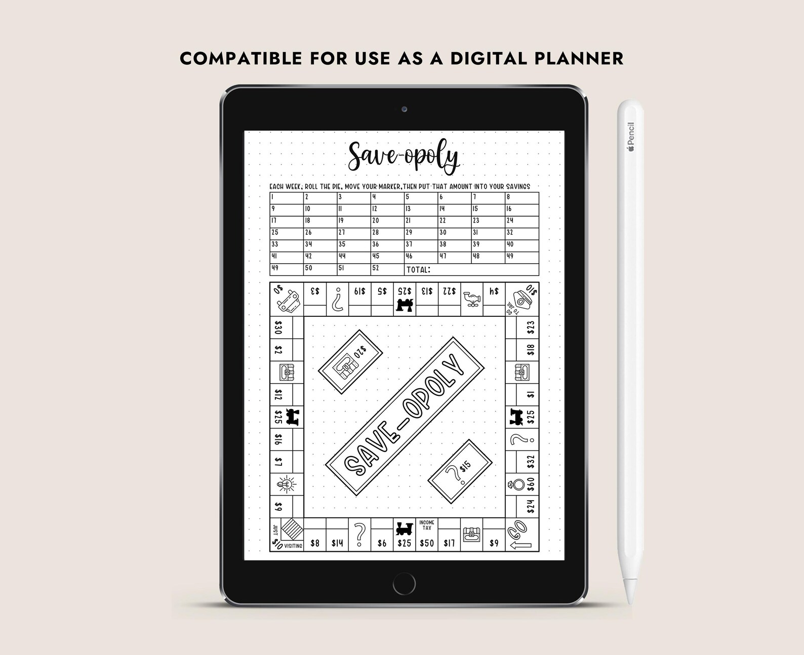 Save-opoly Printable Savings Challenge Game Fun Money Saving Tracker A4 ...