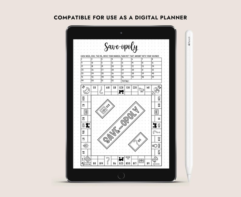 Save-opoly Printable Savings Challenge Game Fun Money Saving Tracker A4 ...
