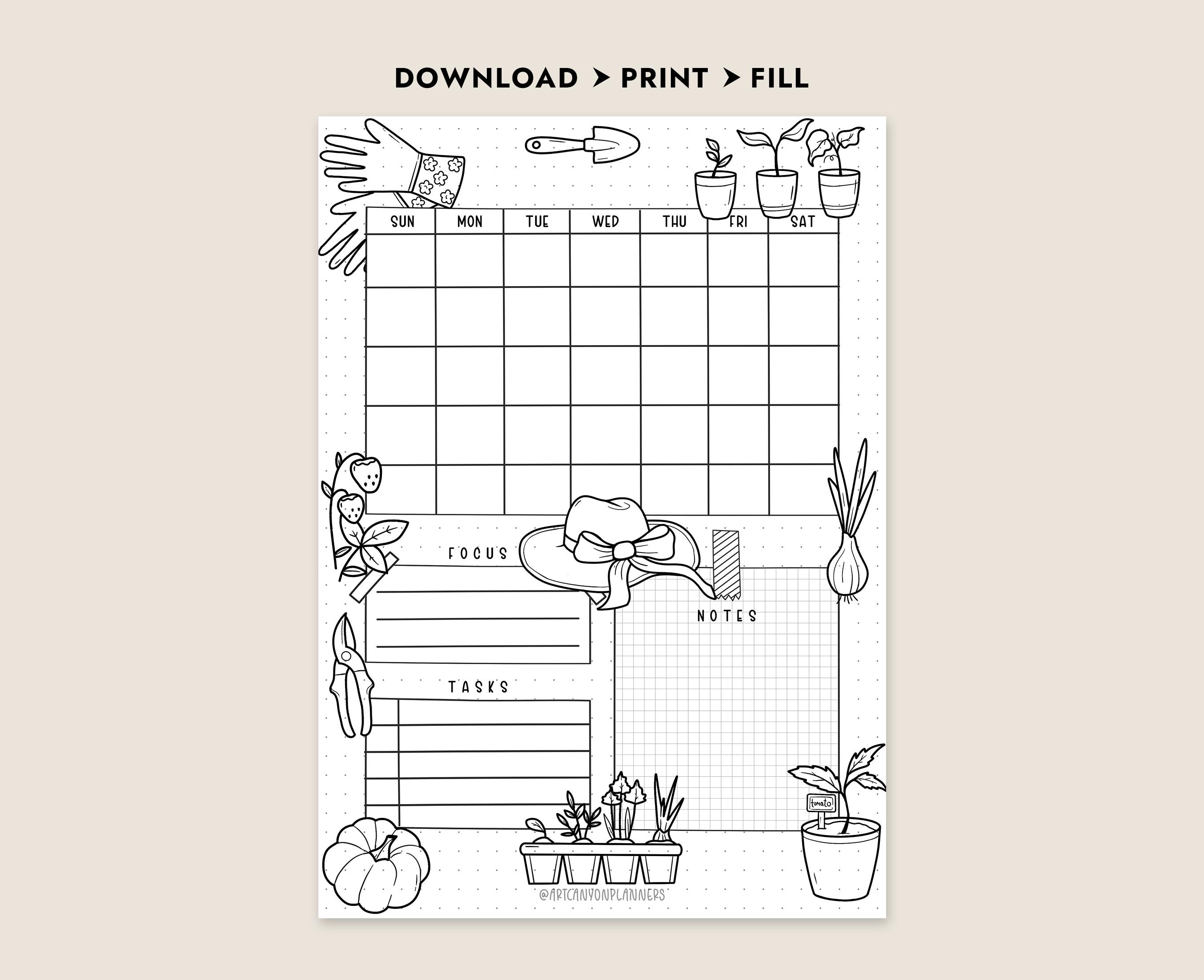 April Title Page Calendar Cover Page Printable Inserts Journal Bundle ...