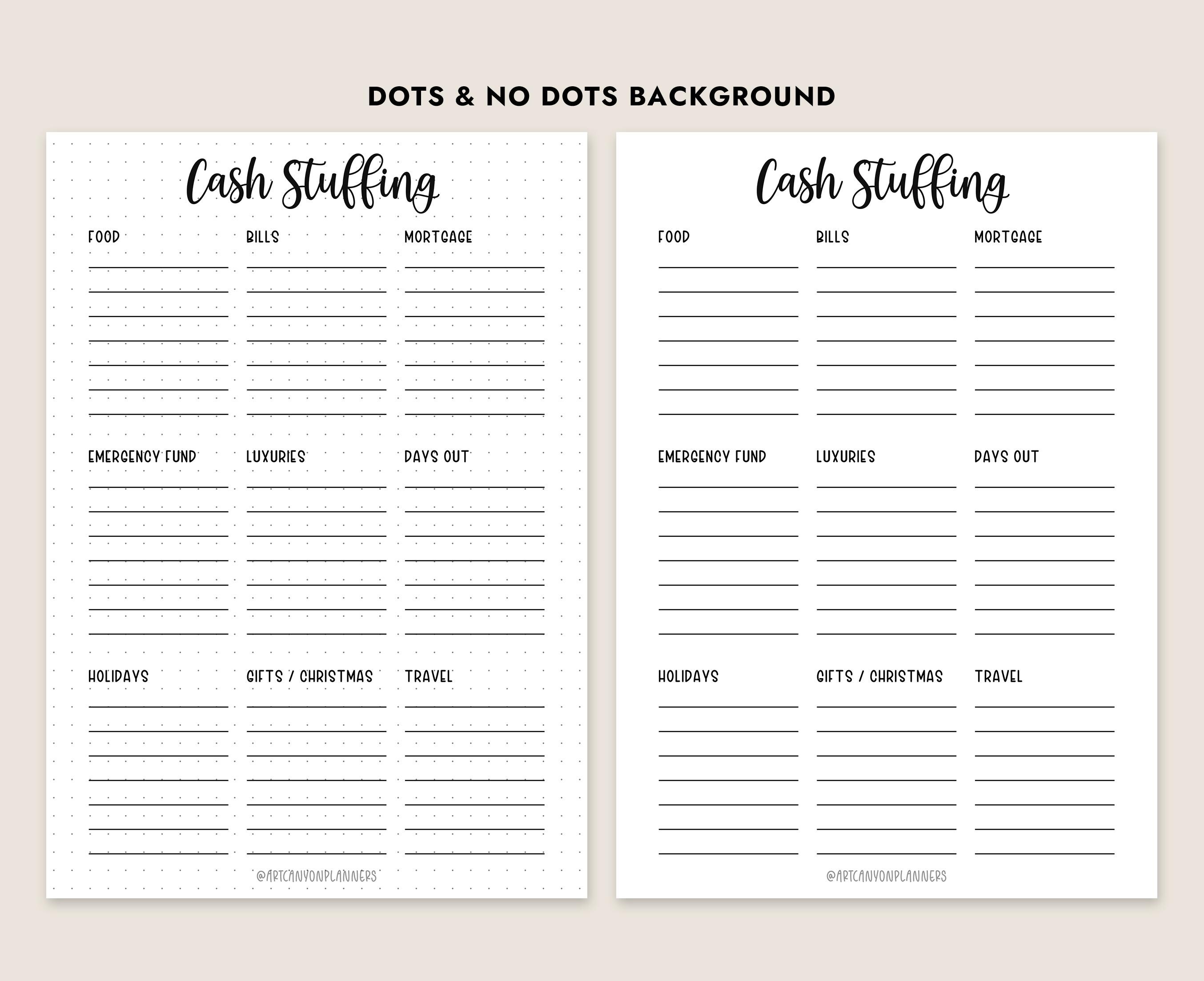 Cash Stuffing Printable Cash Budget Planner Financial Organizer A4 A5 ...