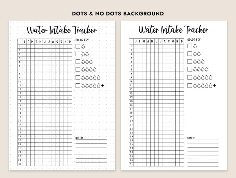 Water Tracker Monthly Printable Planner Journal Page Daily Tracker ...