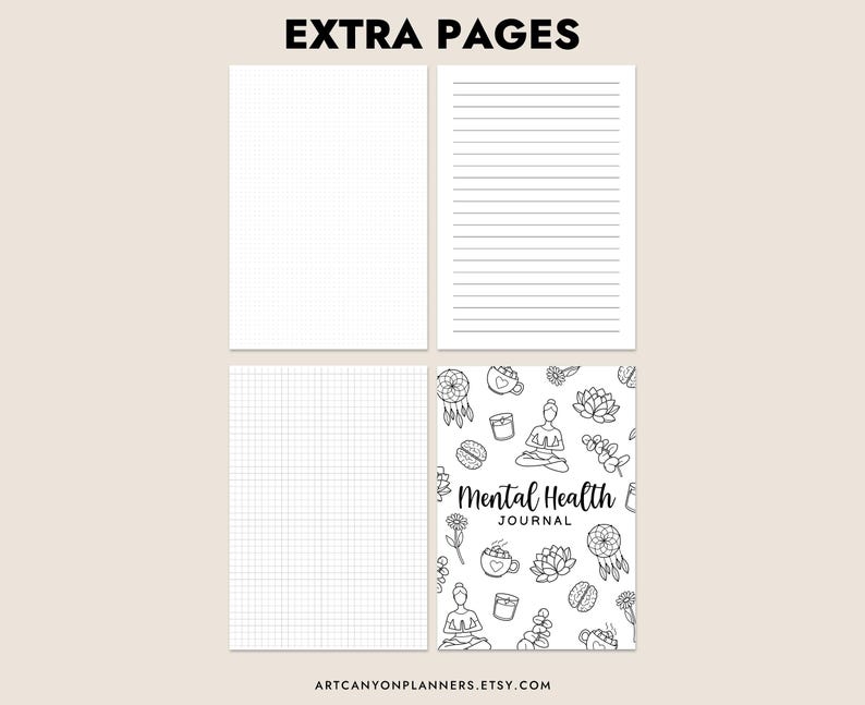 Ultimate Mental Health & Self-care Planner Bullet Journal Bundle ...