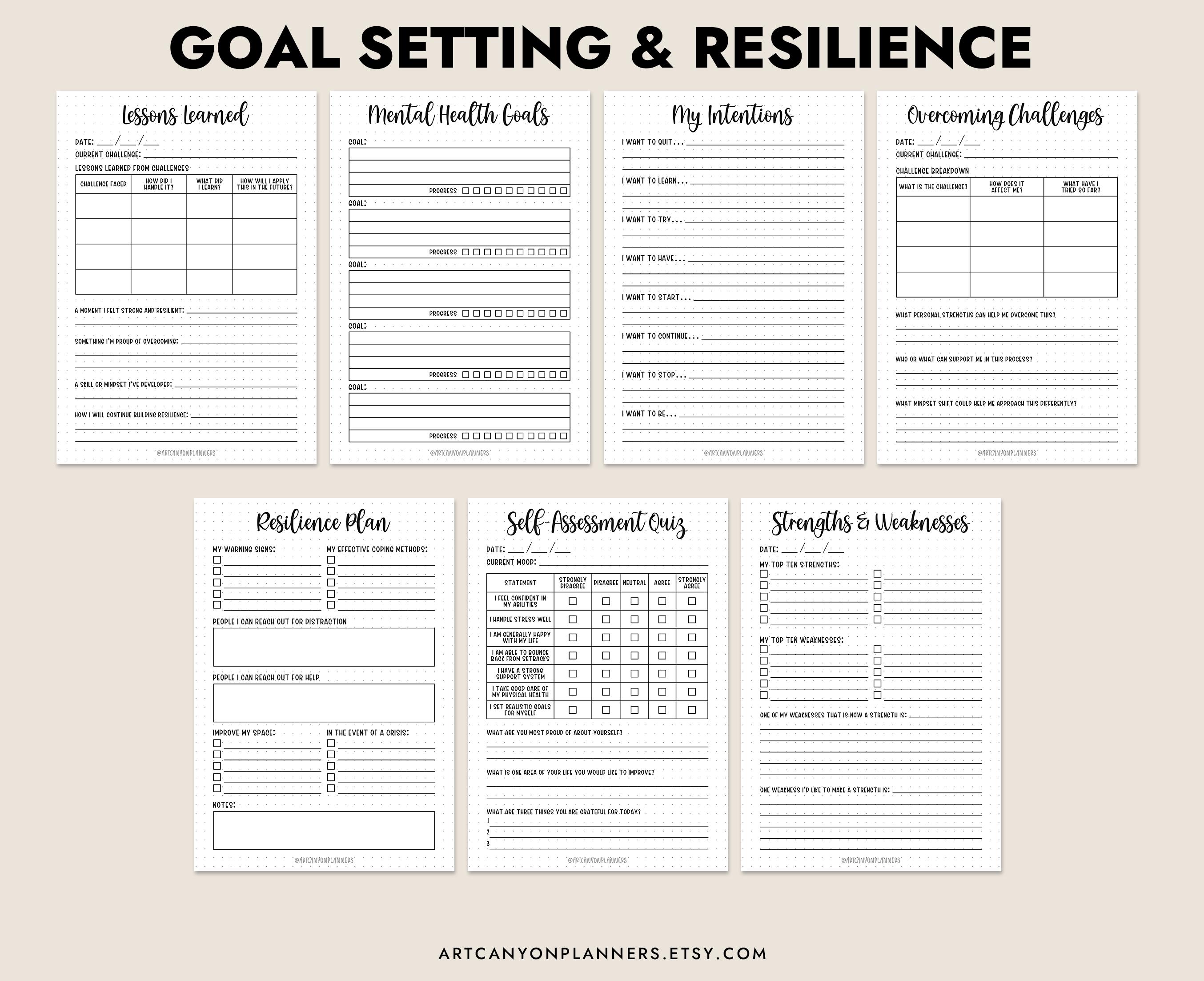 Ultimate Mental Health & Self-care Planner Bullet Journal Bundle ...