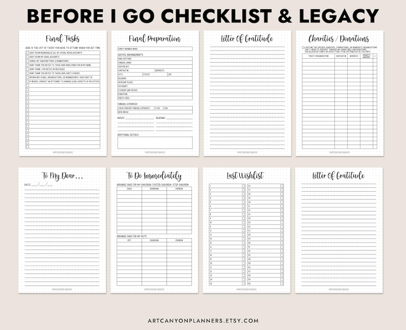Ultimate End-of-life Planner Legacy Bullet Journal, Organize Finances ...