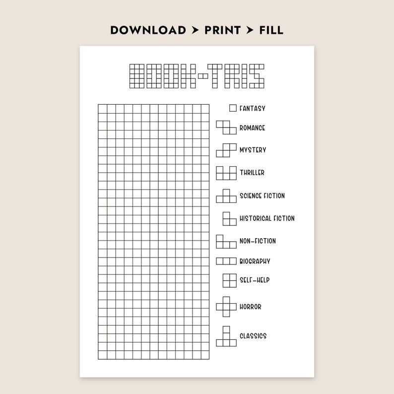 Book-tris Tracker Yearly Printable Journal Page Book Tracker Reading ...
