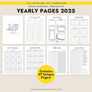 2025 Yearly Journal Bundle Printable Journal Pages - Etsy