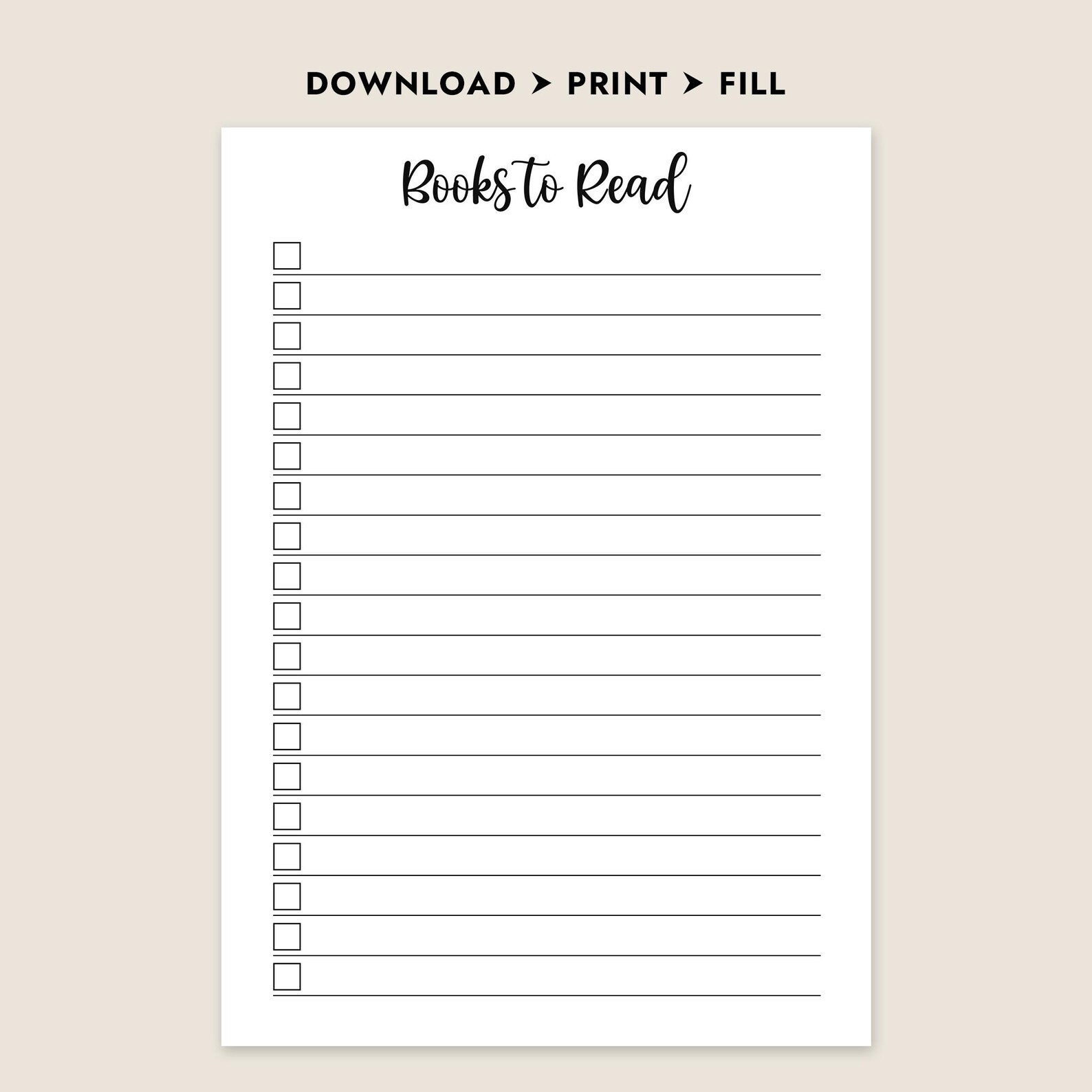 Books to Read Reading Tracker Printable Journal Page Planner Book ...