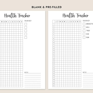 Health Tracker Yearly Printable Journal Page Yearly Tracker Fitness ...
