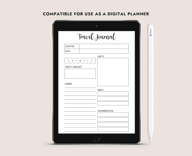 Printable Travel Journal Daily Log Template Instant Download - Etsy