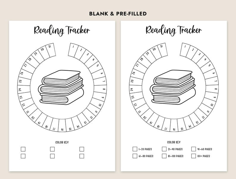 Reading Tracker Bundle Printable Journal Page Planner Book Reading Log ...
