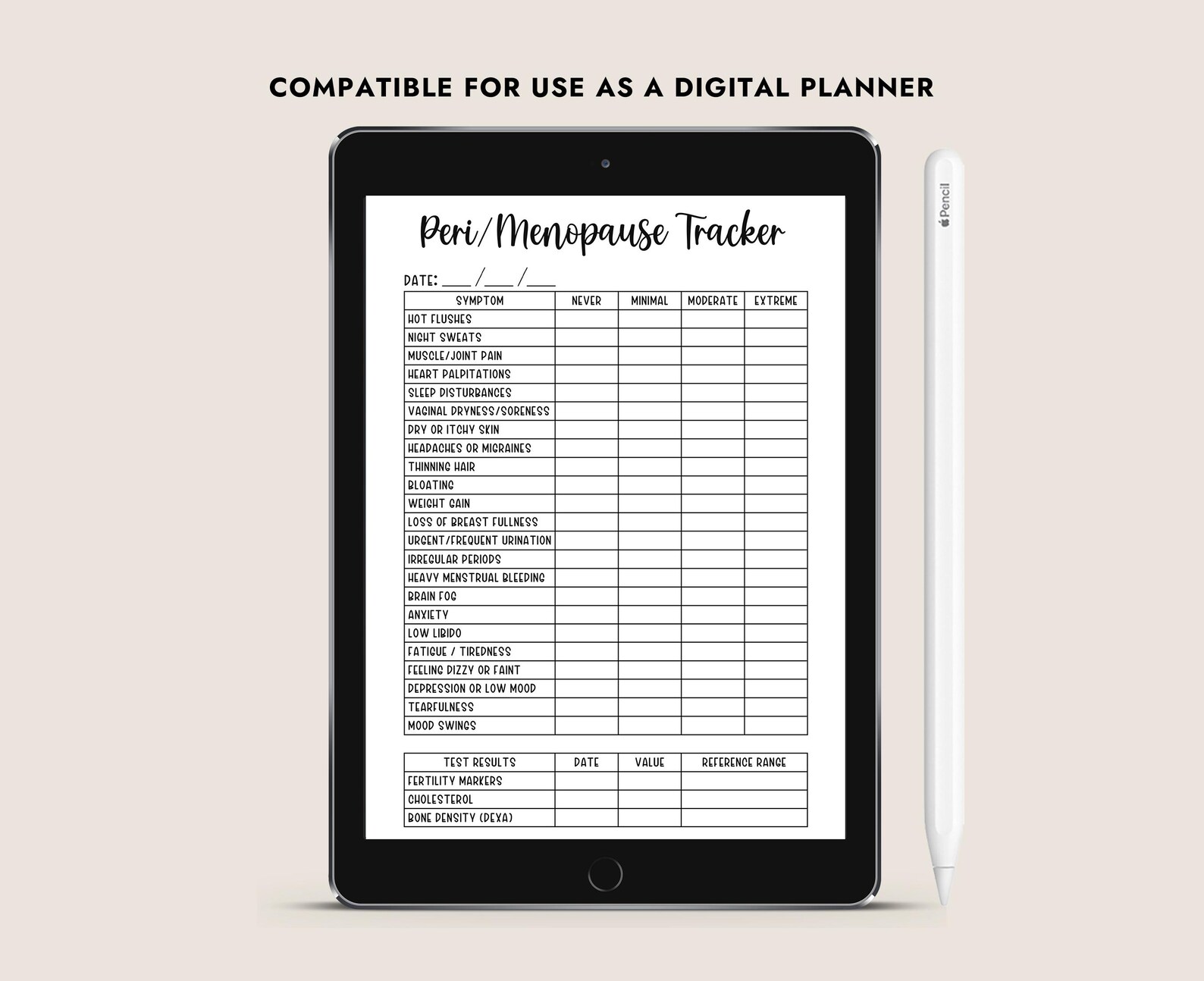 Peri Menopause Tracker Printable PDF Symptoms Log Perimenopause Journal ...