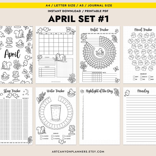 April Habit Tracker - Etsy