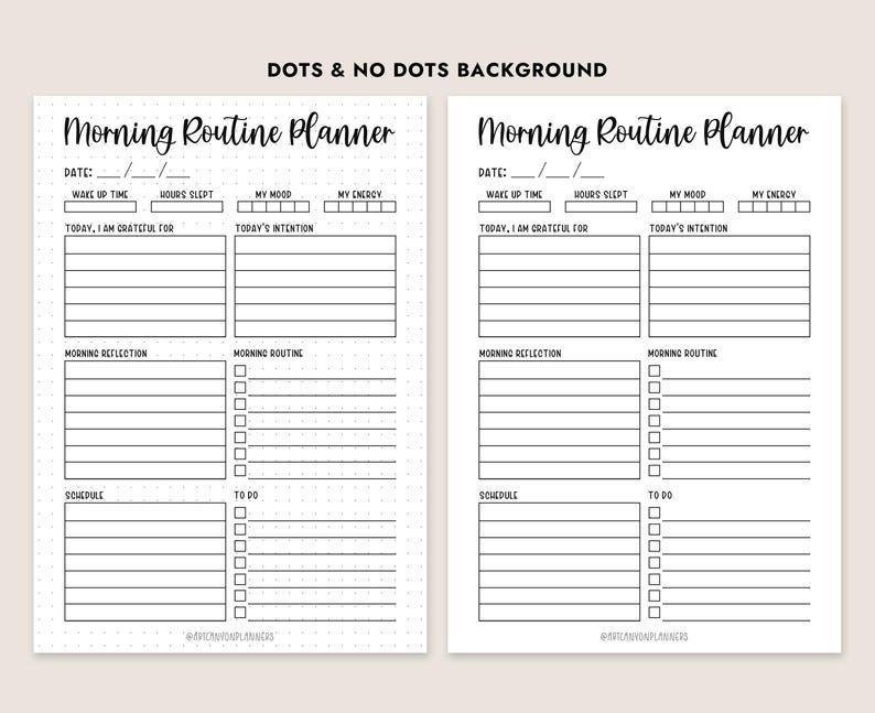 Morning Routine Planner Printable Daily Tracker Template A4 A5 Letter ...