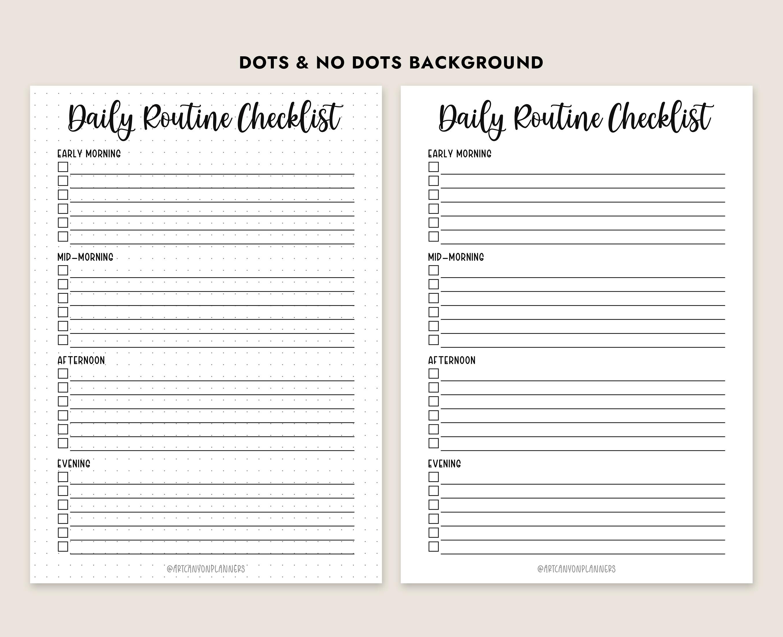 Daily Routine Checklist Printable Planner Insert to Do List A4 A5 ...
