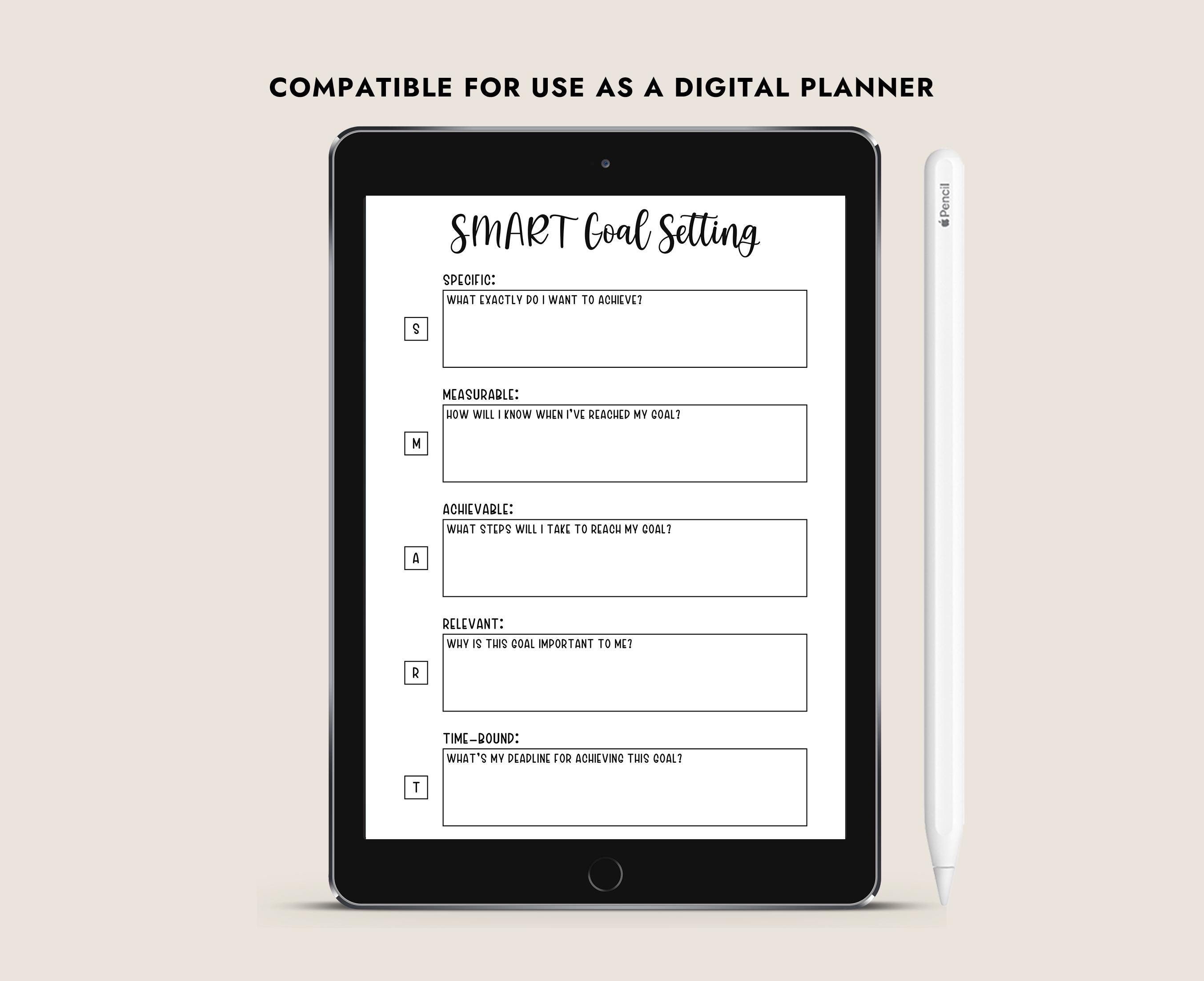 SMART Goal Setting Planner Printable A4 Letter A5 Journal Sizes Instant ...