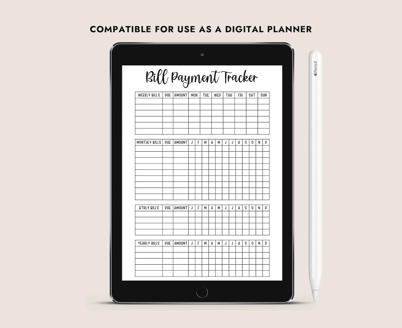 Printable Bill Payment Tracker A4 Letter A5 Journal Sizes PDF Finance ...