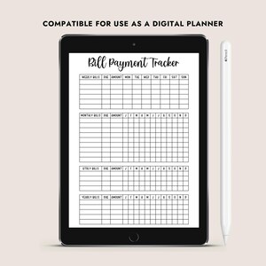 Printable Bill Payment Tracker A4 Letter A5 Journal Sizes PDF Finance ...