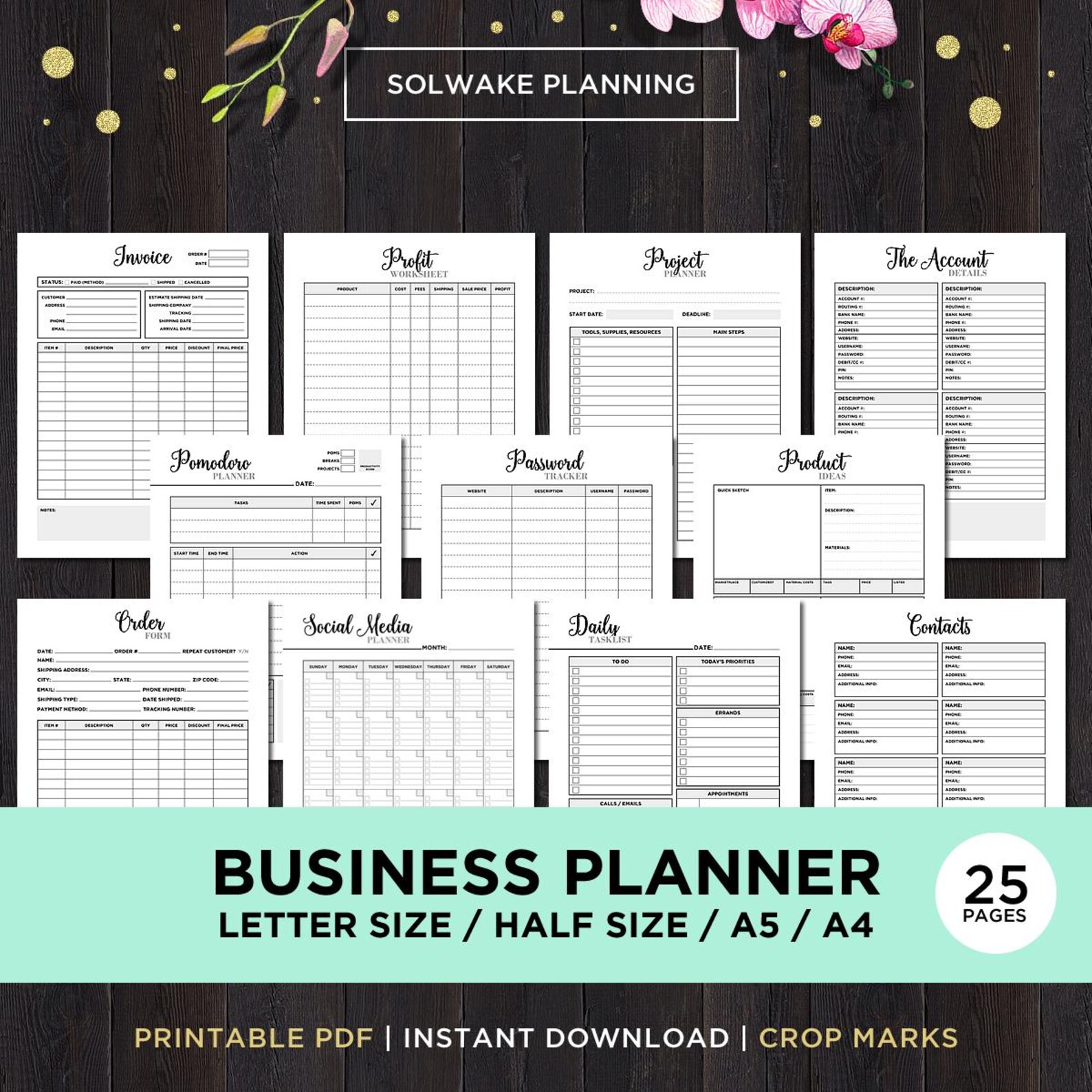 Small Business Planner Printable Home Business Planner Insert ...